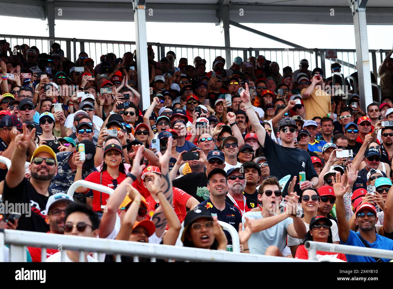 Miami, USA. 05th May, 2024. Circuit atmosphere - fans in the grandstand ...
