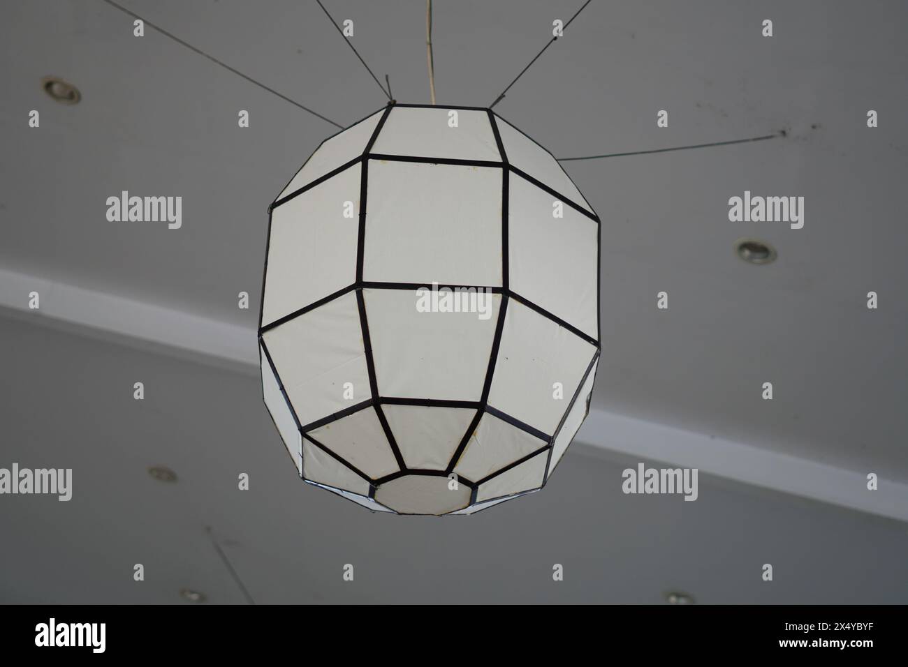 Minimalist black and white hanging decorative lamp with round ...