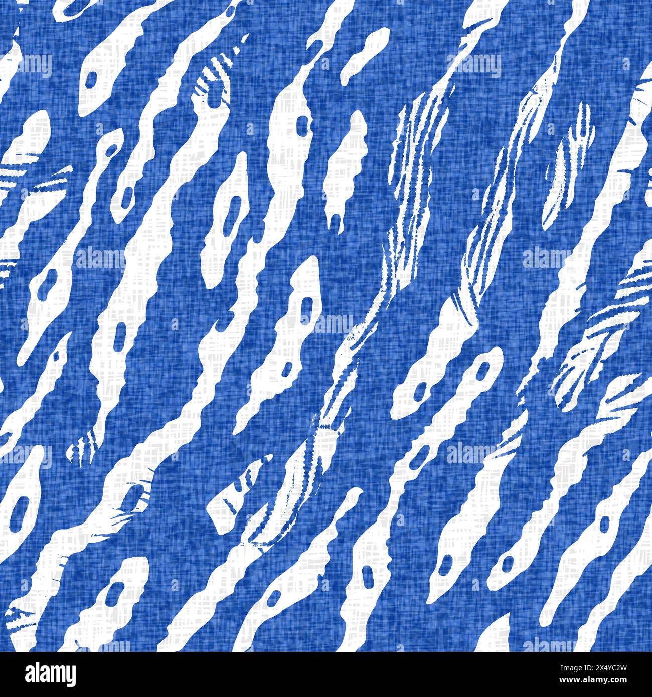 Whimsical seaweed kelp coastal electric blue beach pattern. Batik ...