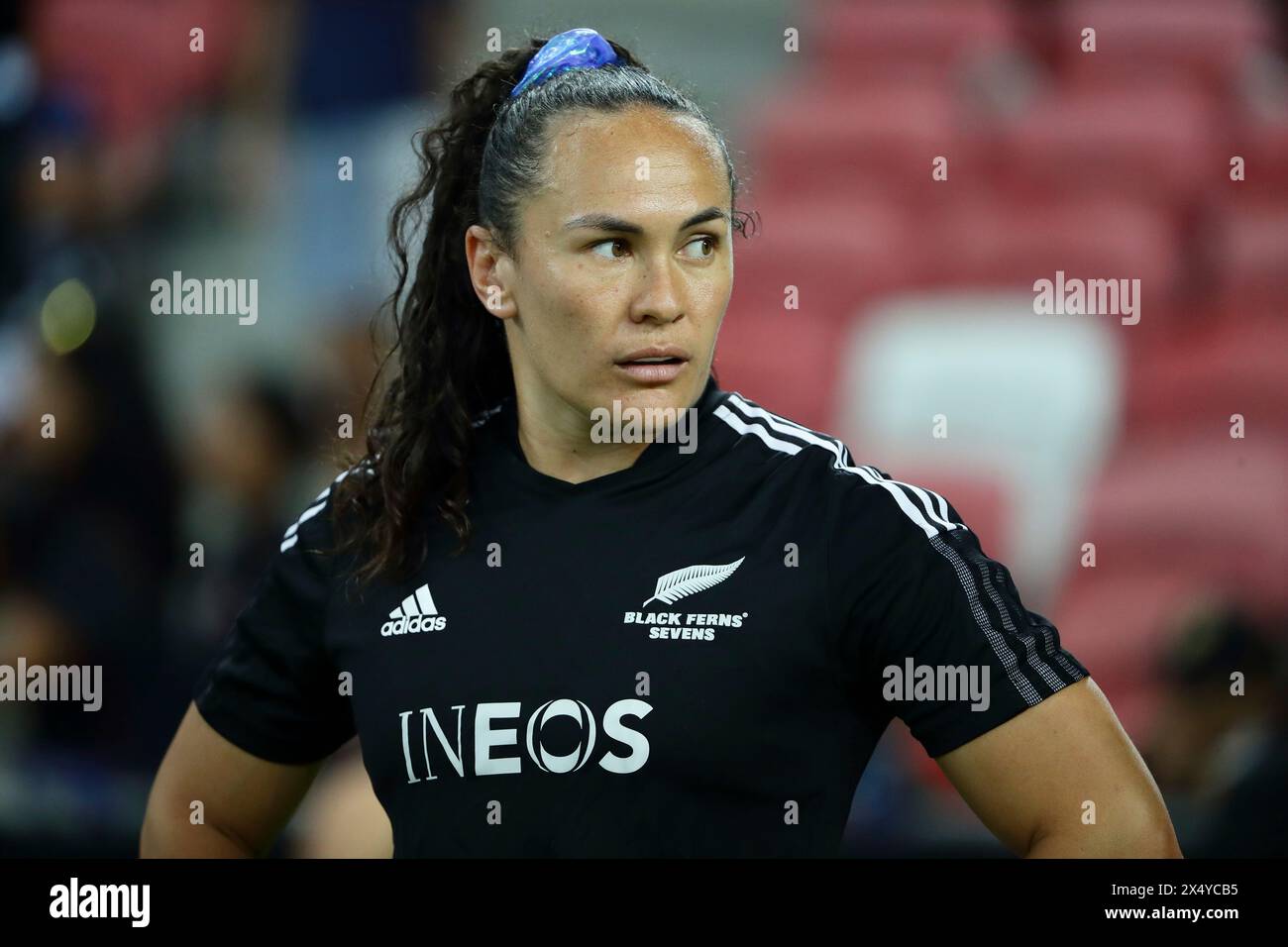 Portia Woodman-Wickliffe of New Zealand in action during HSBC World ...