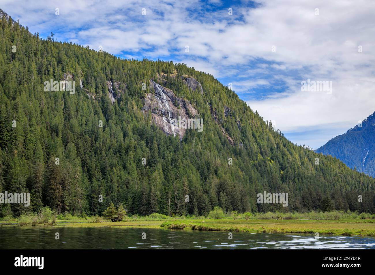 Waterfalls on the cliffs overlooking the scenic Stafford Estuary ...