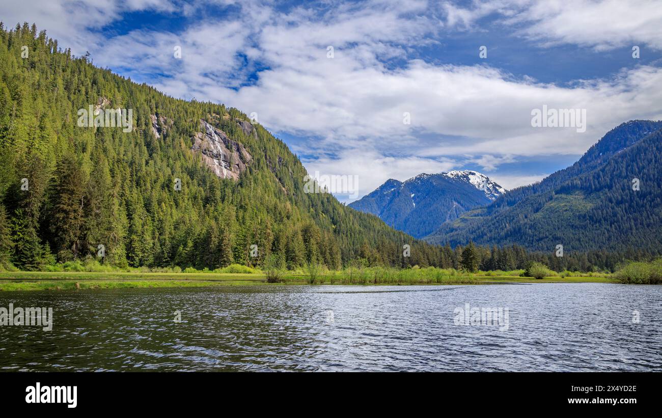 Waterfalls on the cliffs overlooking the scenic Stafford Estuary ...