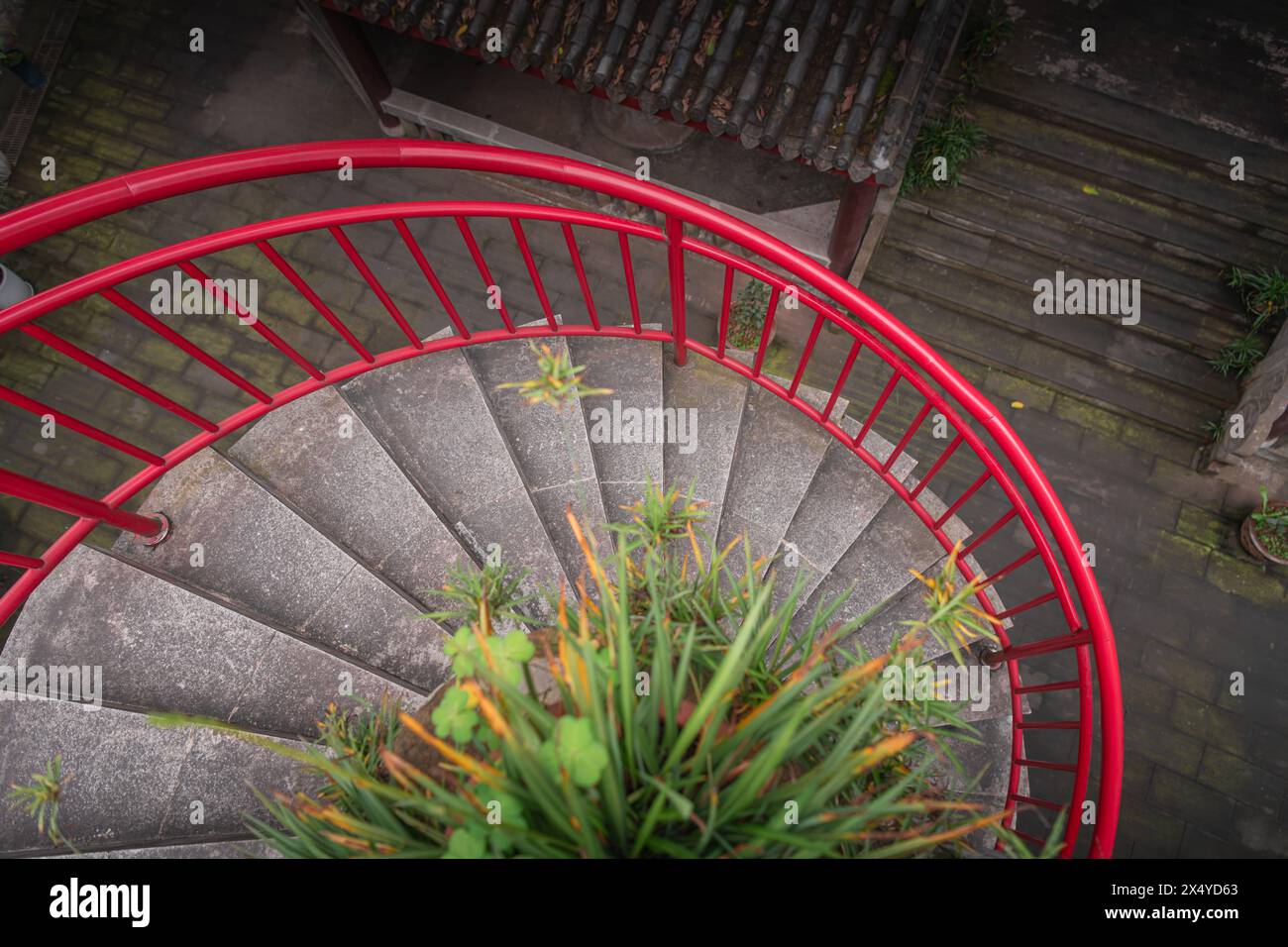 Circular ladder going down in Ciqikou Ancient city, Chongqing, China ...