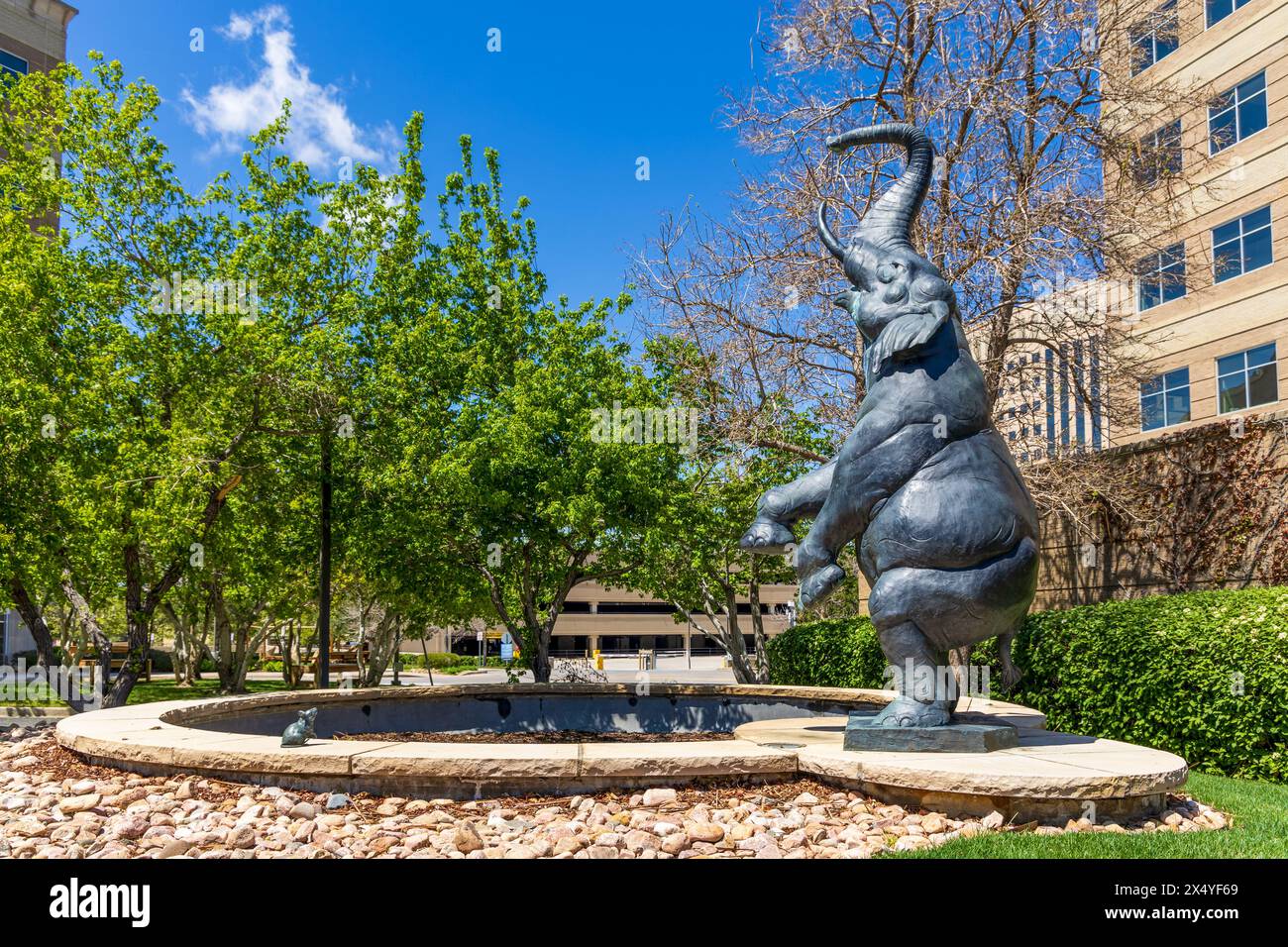 Denver, Colorado - April 28, 2024: Beautiful sculpture The Rearing ...