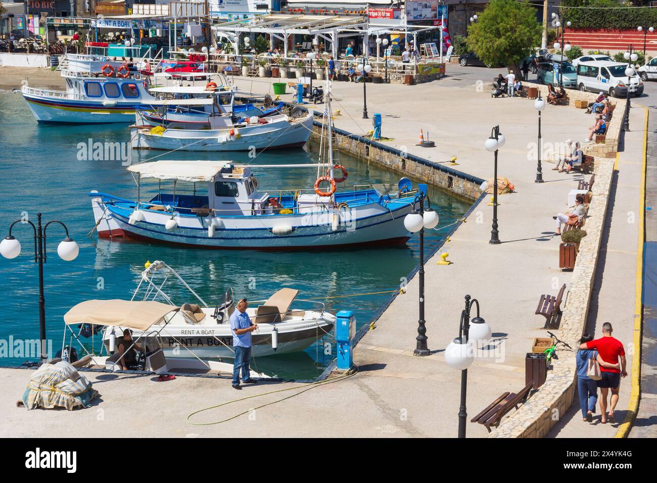 Port of Hersonissos Crete Stock Photo - Alamy