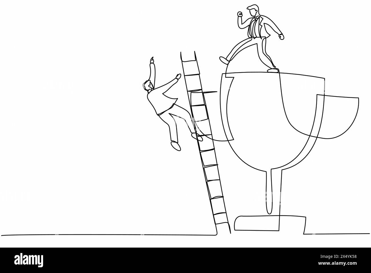 Single continuous line drawing active businessman kicking to make his ...