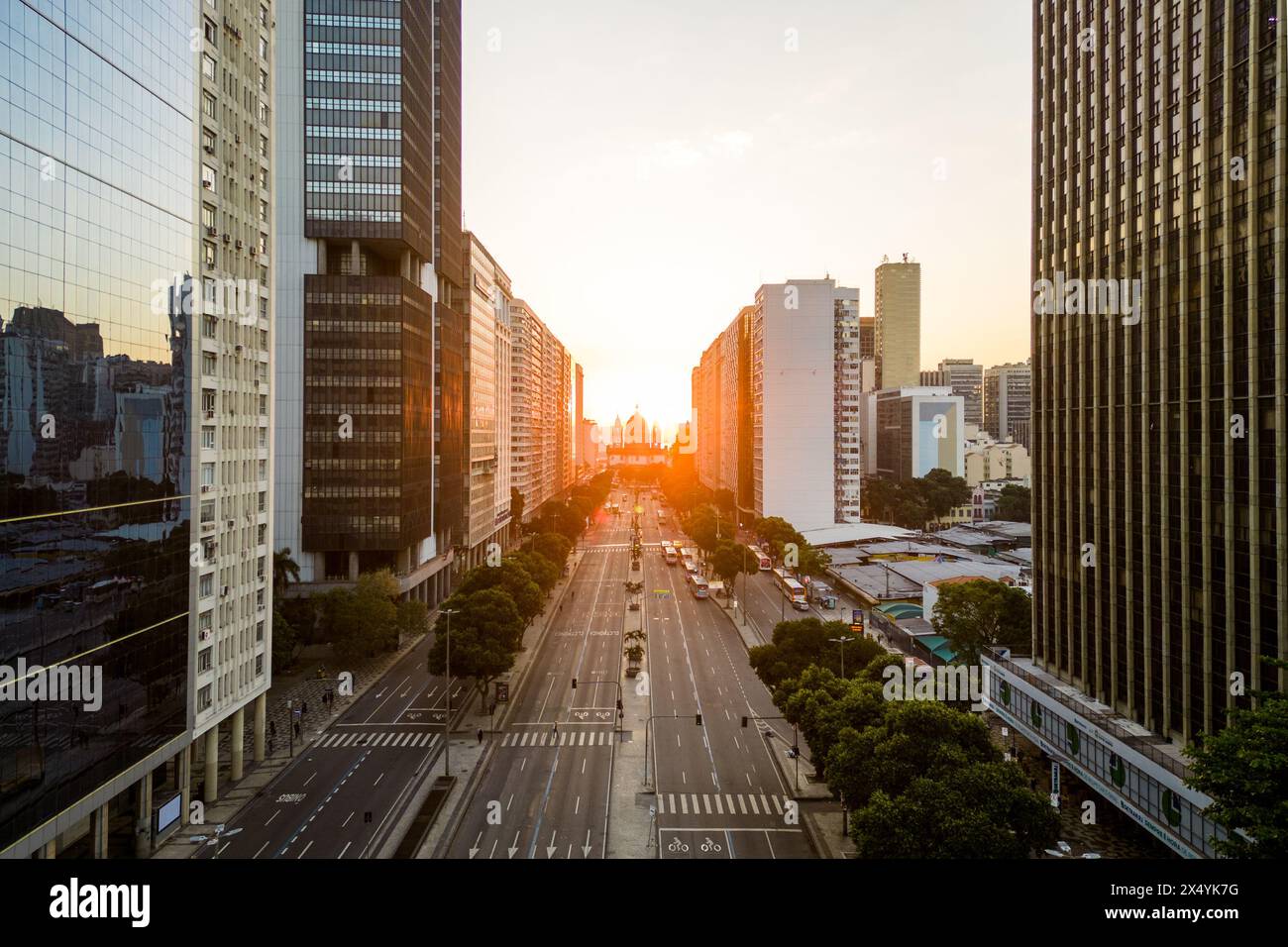 Presidente Vargas Avenue in Rio de Janeiro City Downtown by Sunrise ...