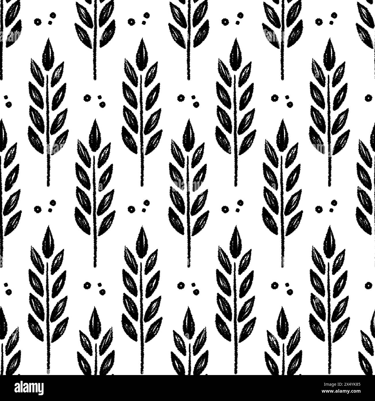 Wheat brush texture seamless pattern background. Hand drawn crayon ...