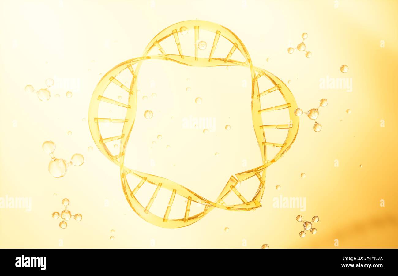 Circular DNA and molecular structure, skincare and biomedical concept ...