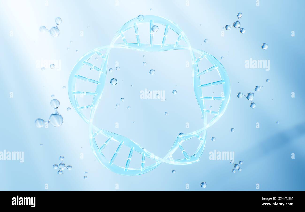 Circular DNA and molecular structure, skincare and biomedical concept ...