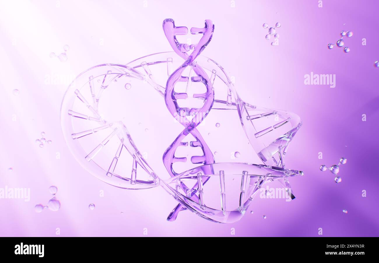 Circular DNA, skincare and biomedical concept, 3d rendering. 3d ...