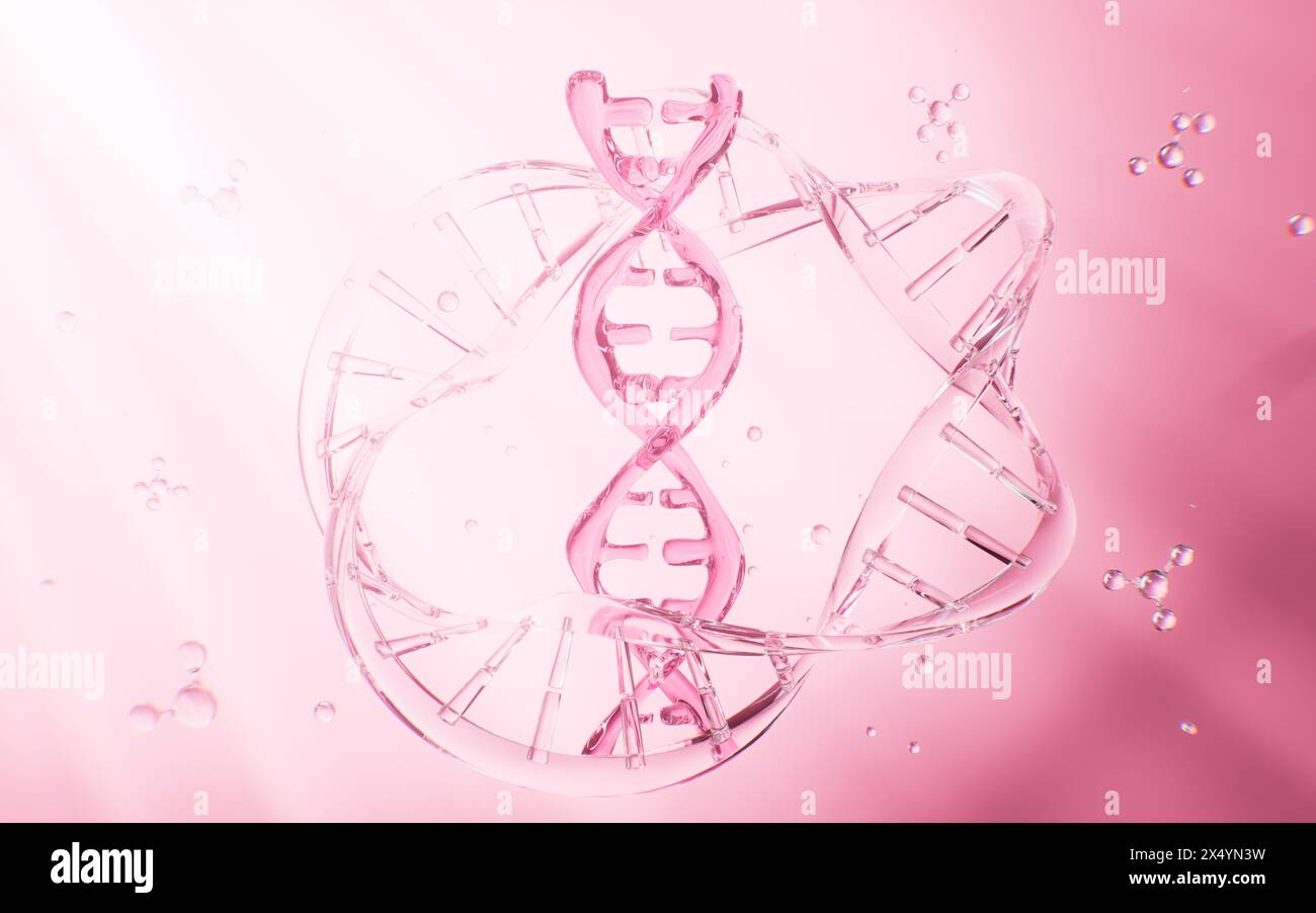 Circular DNA, skincare and biomedical concept, 3d rendering. 3d ...