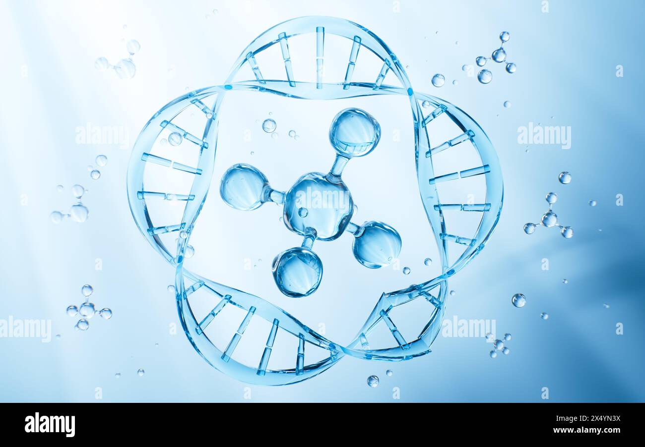 Circular DNA and molecular structure, skincare and biomedical concept ...