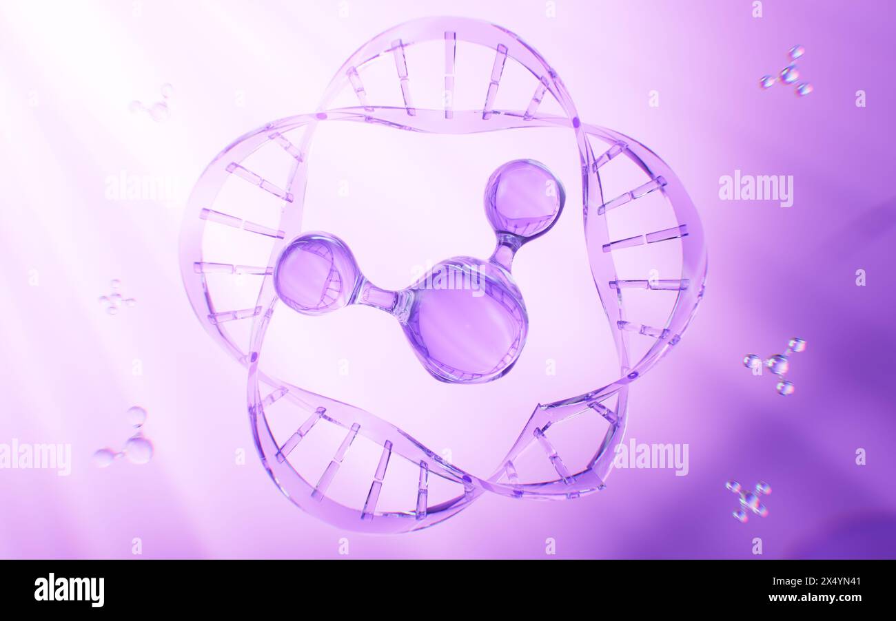 Circular DNA and molecular structure, skincare and biomedical concept ...