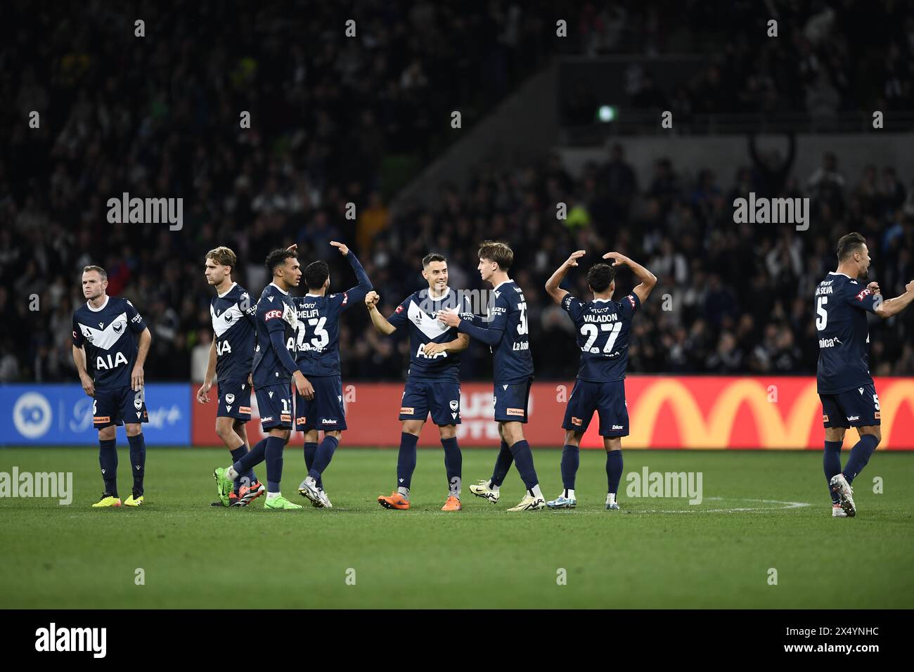 MELBOURNE, AUSTRALIA. 5 May, 2024. Pictured: Melbourne Victory players ...