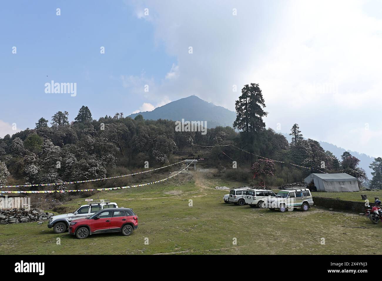 Located at 3,220 above sea level, the Ama Yangri base camp is ...