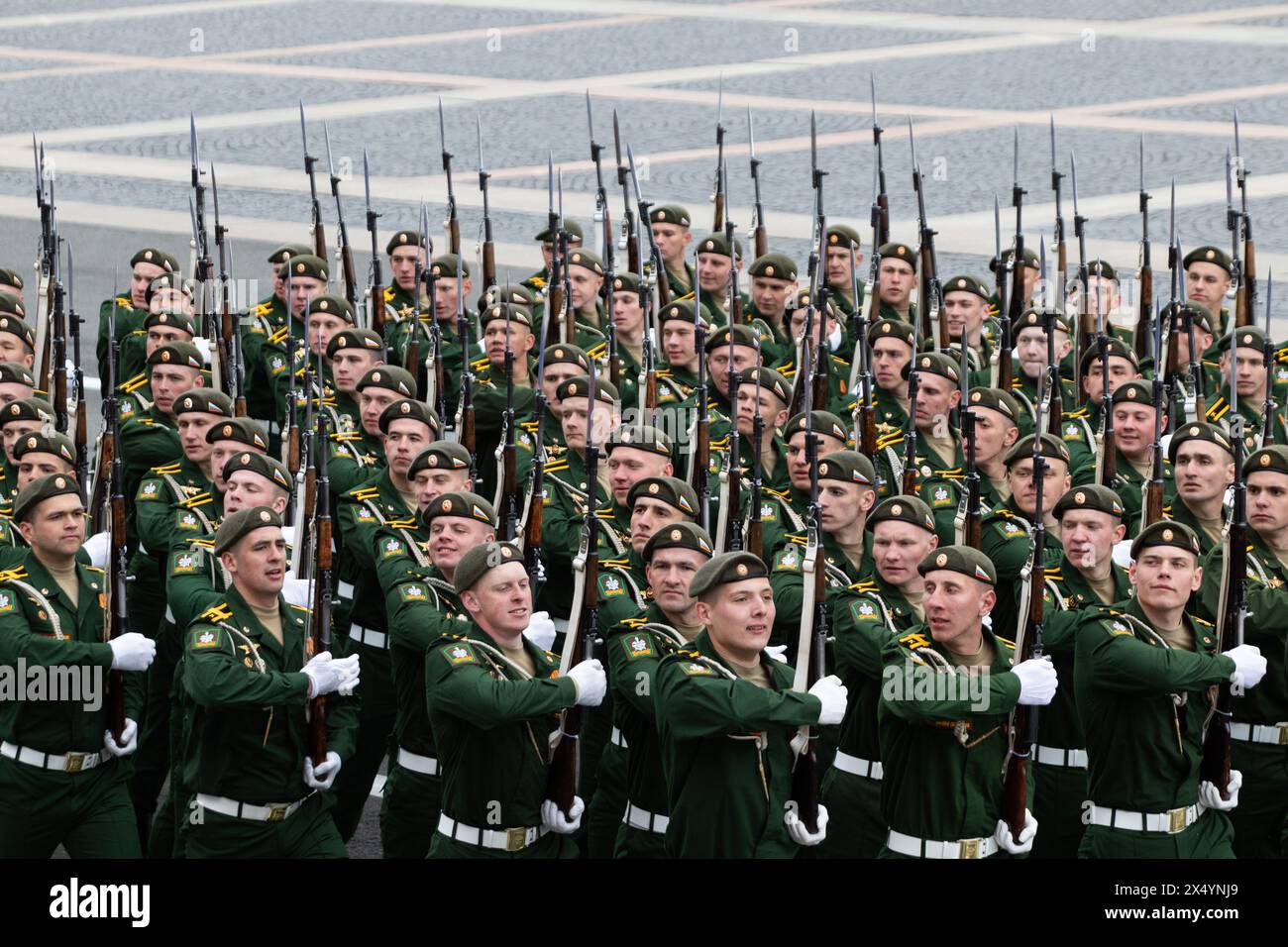 Russian military personnel of the parade squads while passing through ...