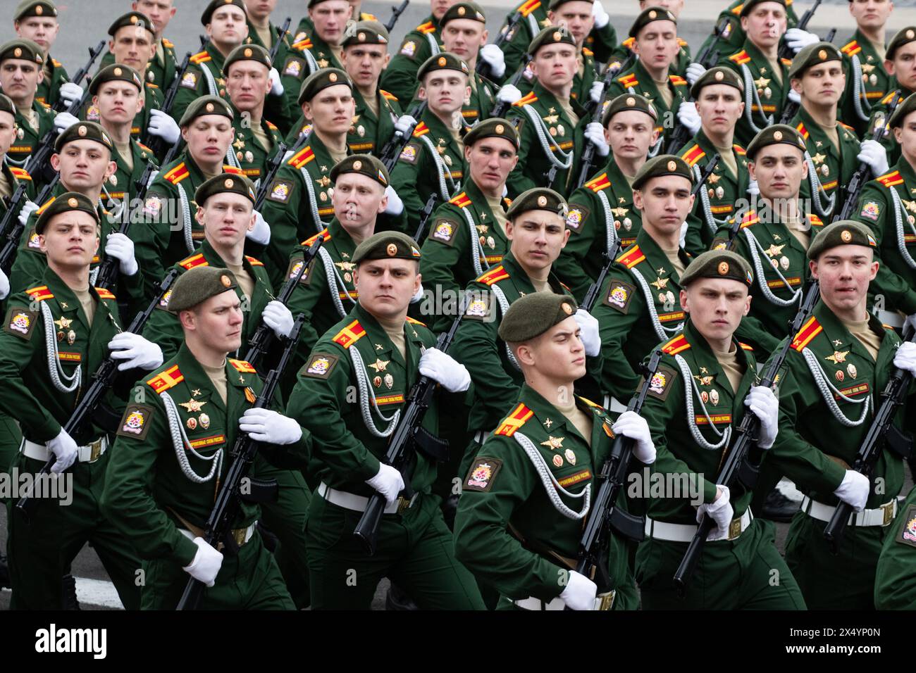 Russian military personnel of the parade squads while passing through ...