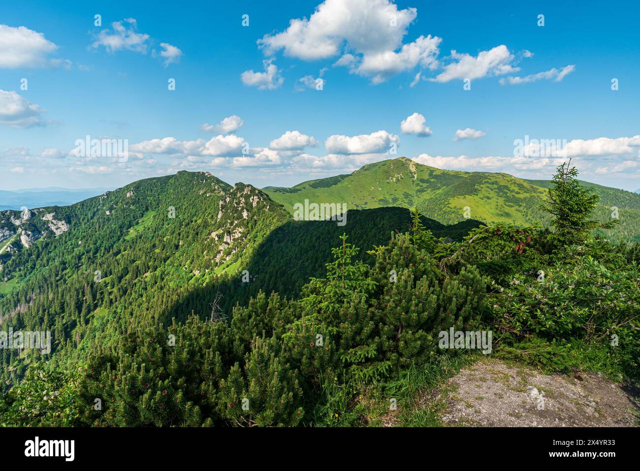 View from Suchy hill in Mala Fatra mountains in Slovakia during summer ...