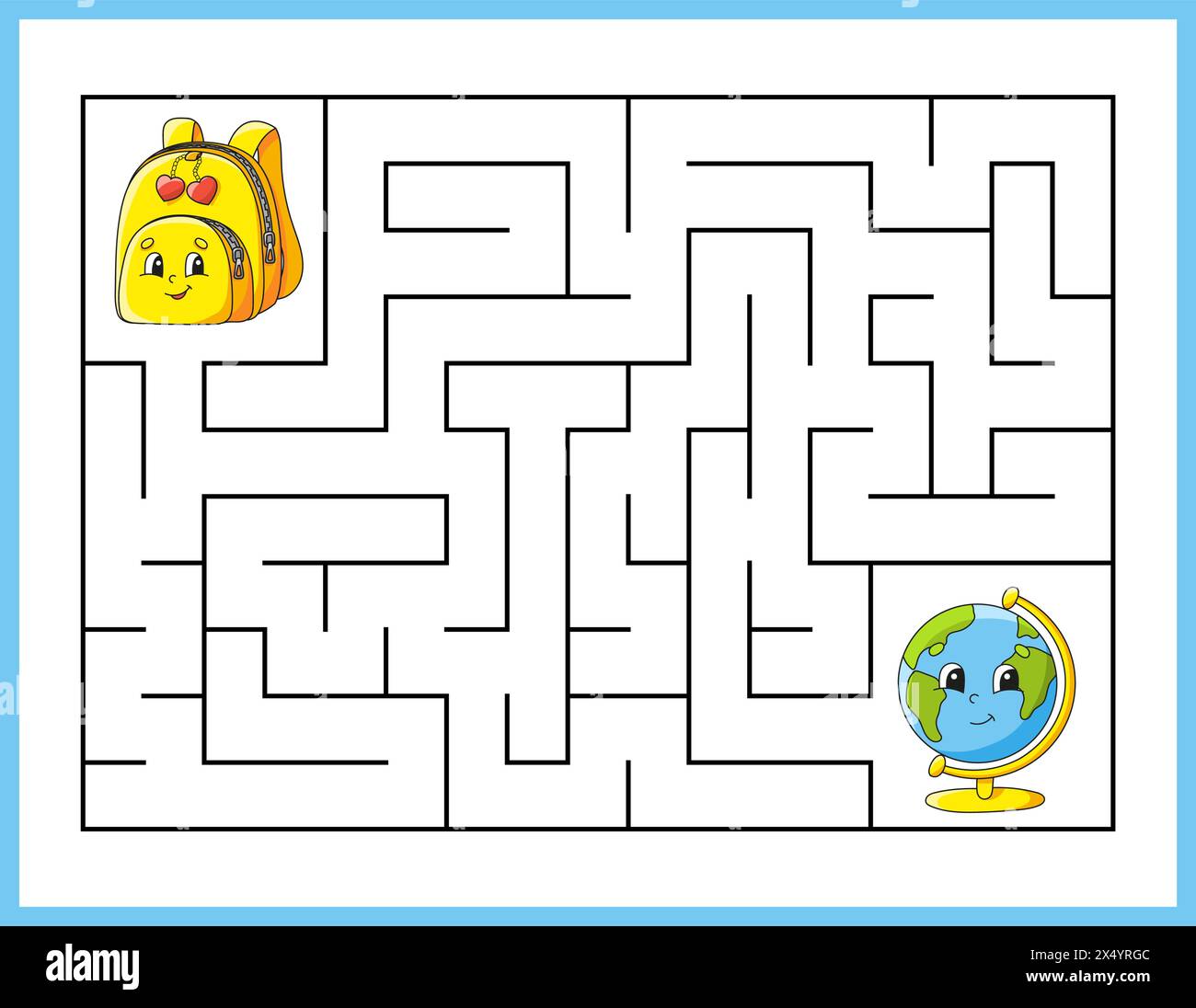 Rectangle maze. Game for kids. Funny labyrinth. Education developing ...