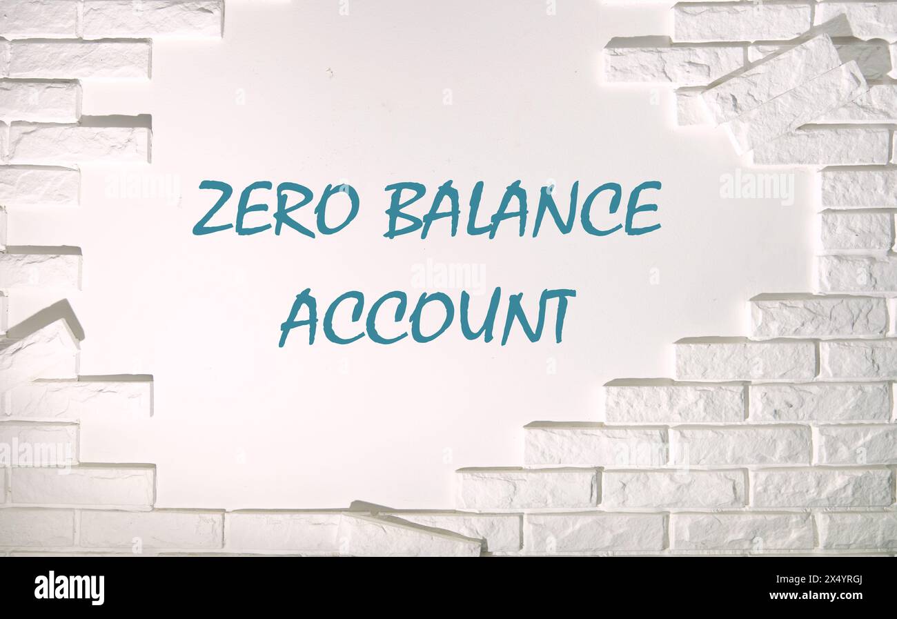 Business concept. Copy space. Concept words ZBA zero balance account ...