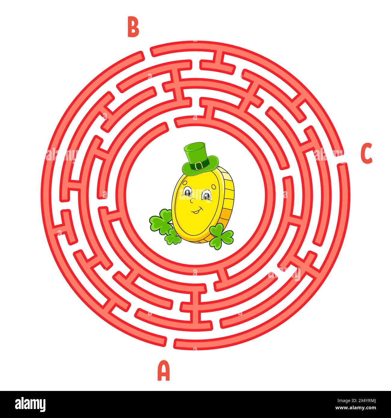 Circle maze. Game for kids. Puzzle for children. Round labyrinth ...