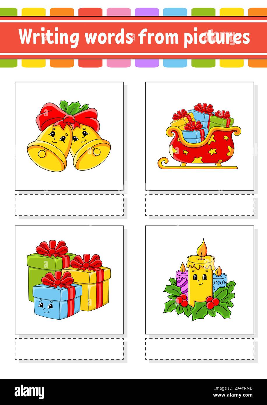 Writing words from pictures. Learn English words. Education developing ...