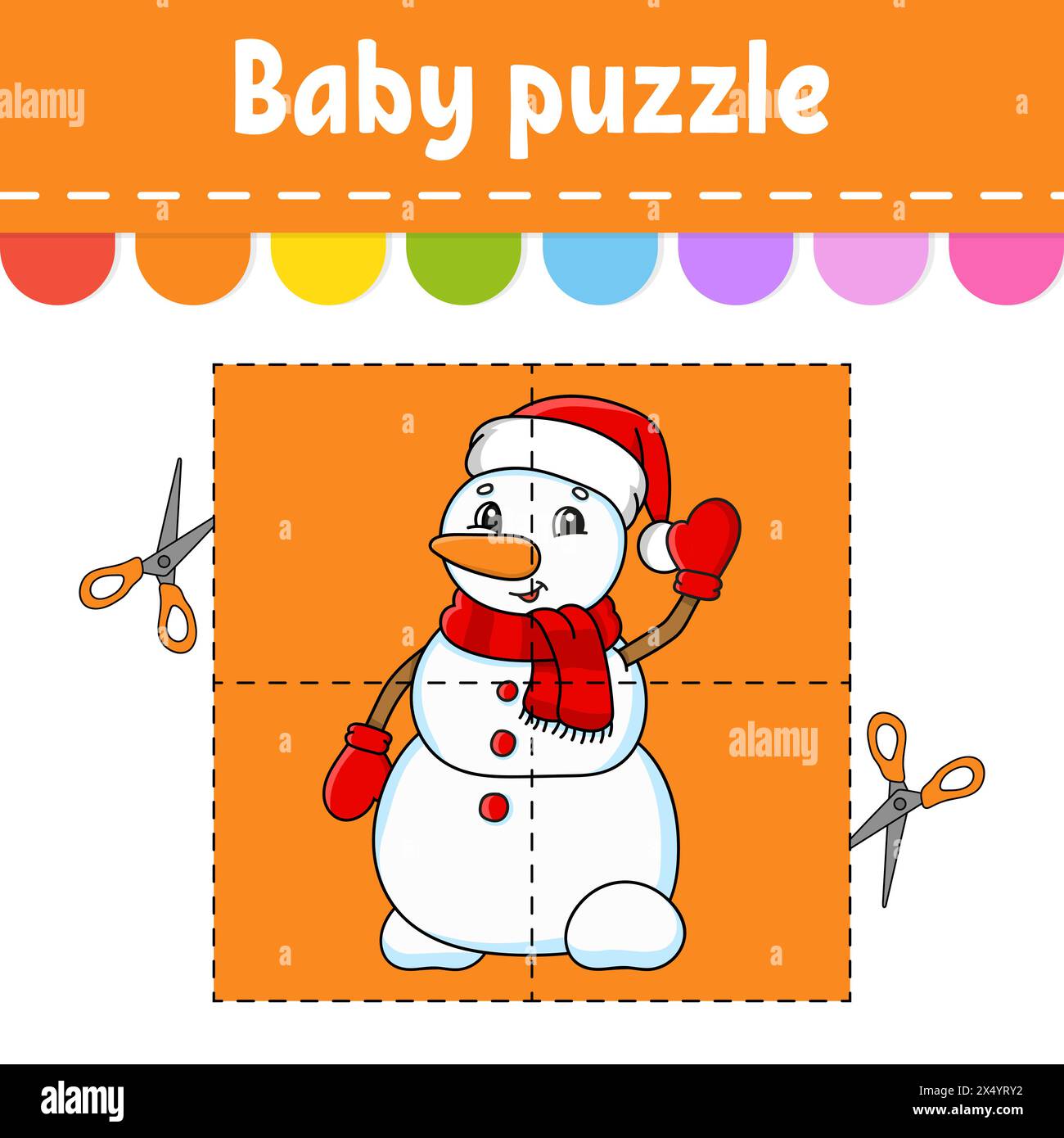 Baby puzzle. Easy level. Flash cards. Cut and play. Color activity ...