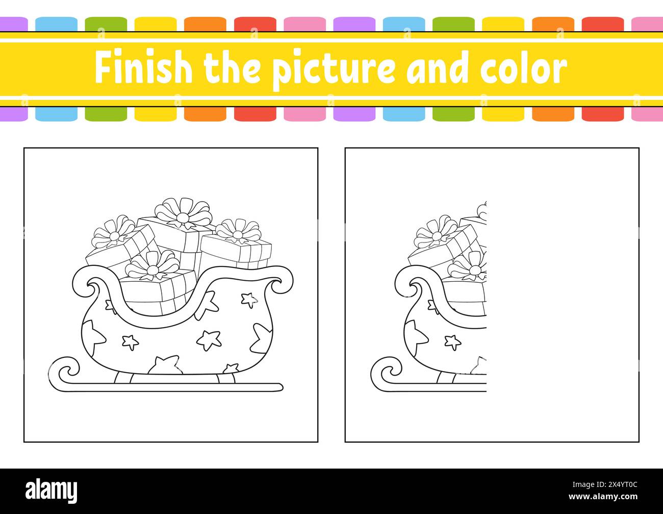 Finish the picture and color. cartoon character isolated on white ...