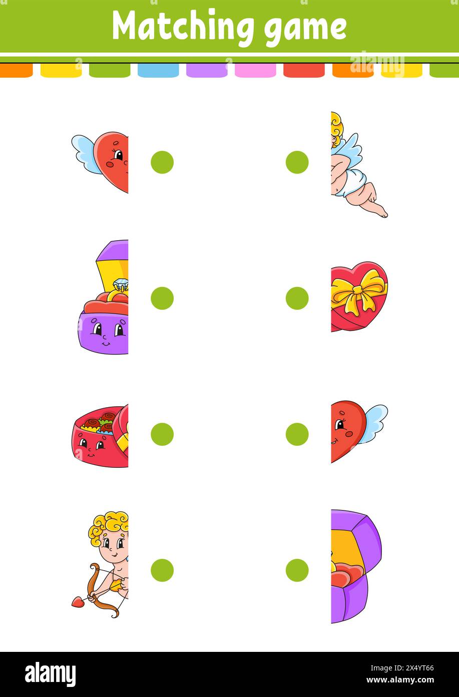 Matching game. Draw a line. Education developing worksheet. Activity ...