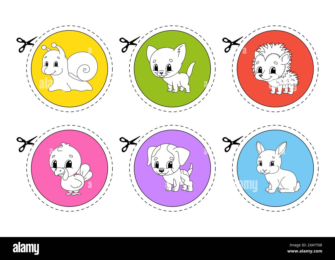 Cutting practice. Educational activity worksheet for kids and toddlers ...