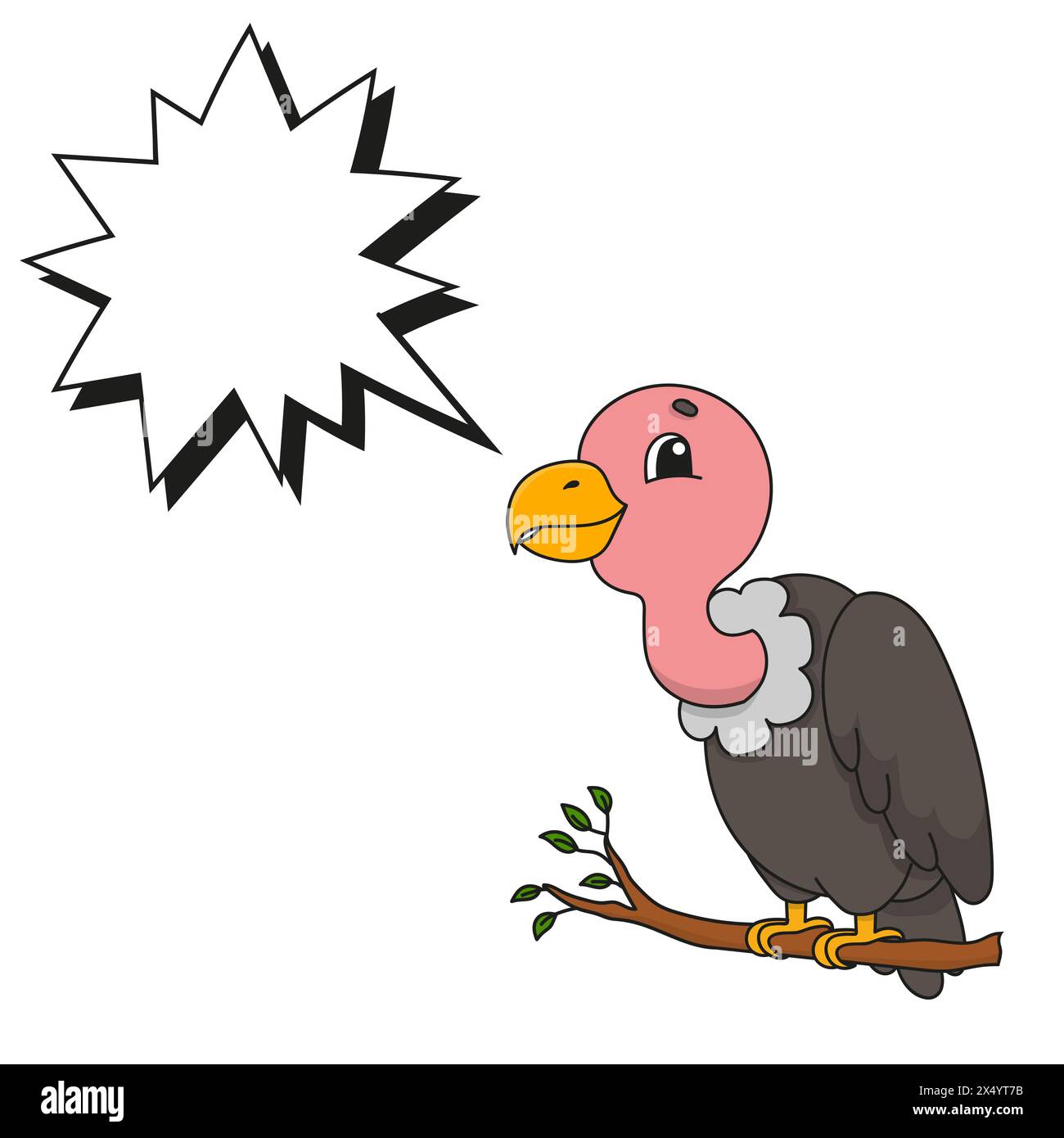 Speech bubble. With a cute cartoon character. Hand drawn. Thinking ...