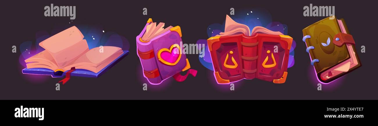 Old magic open paper book icon. Ancient spell. Fantasy wizard alchemy ...