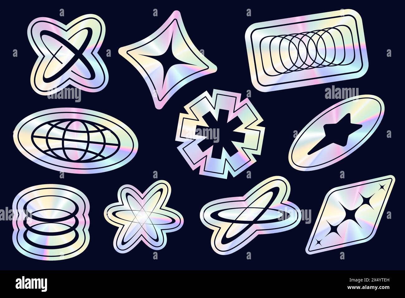 Y2k stickers Stock Vector Images - Alamy