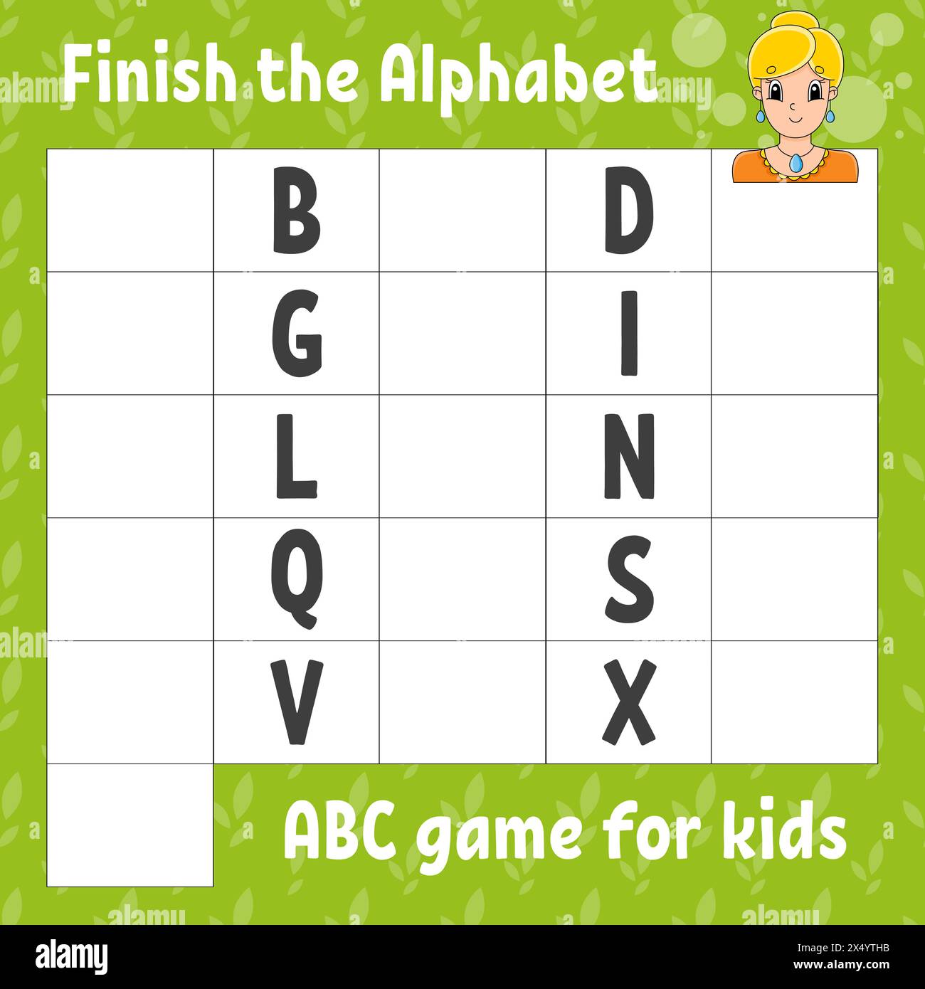 Finish the alphabet. ABC game for kids. Education developing worksheet ...