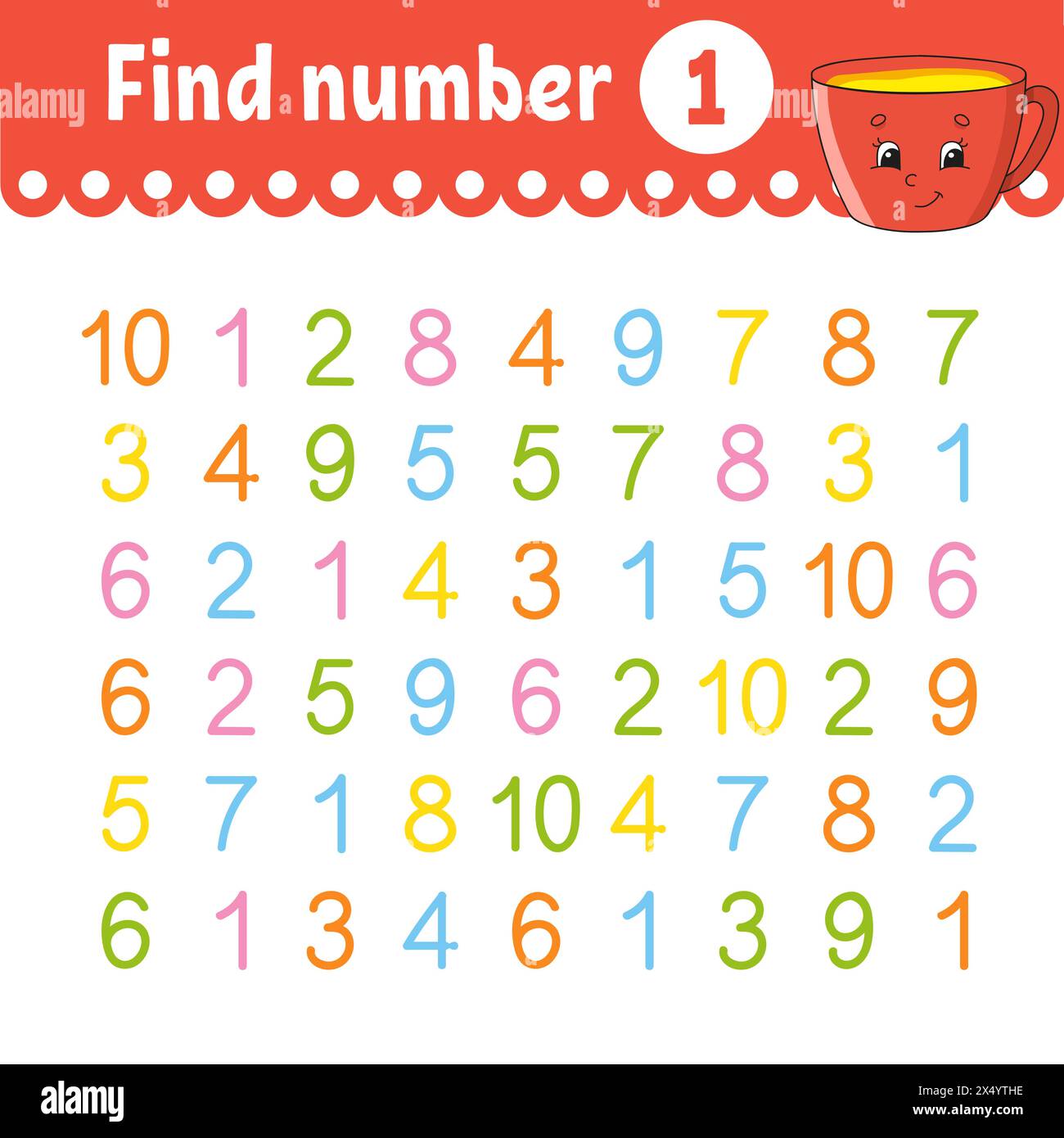 Find number. Education developing worksheet. Activity page with ...