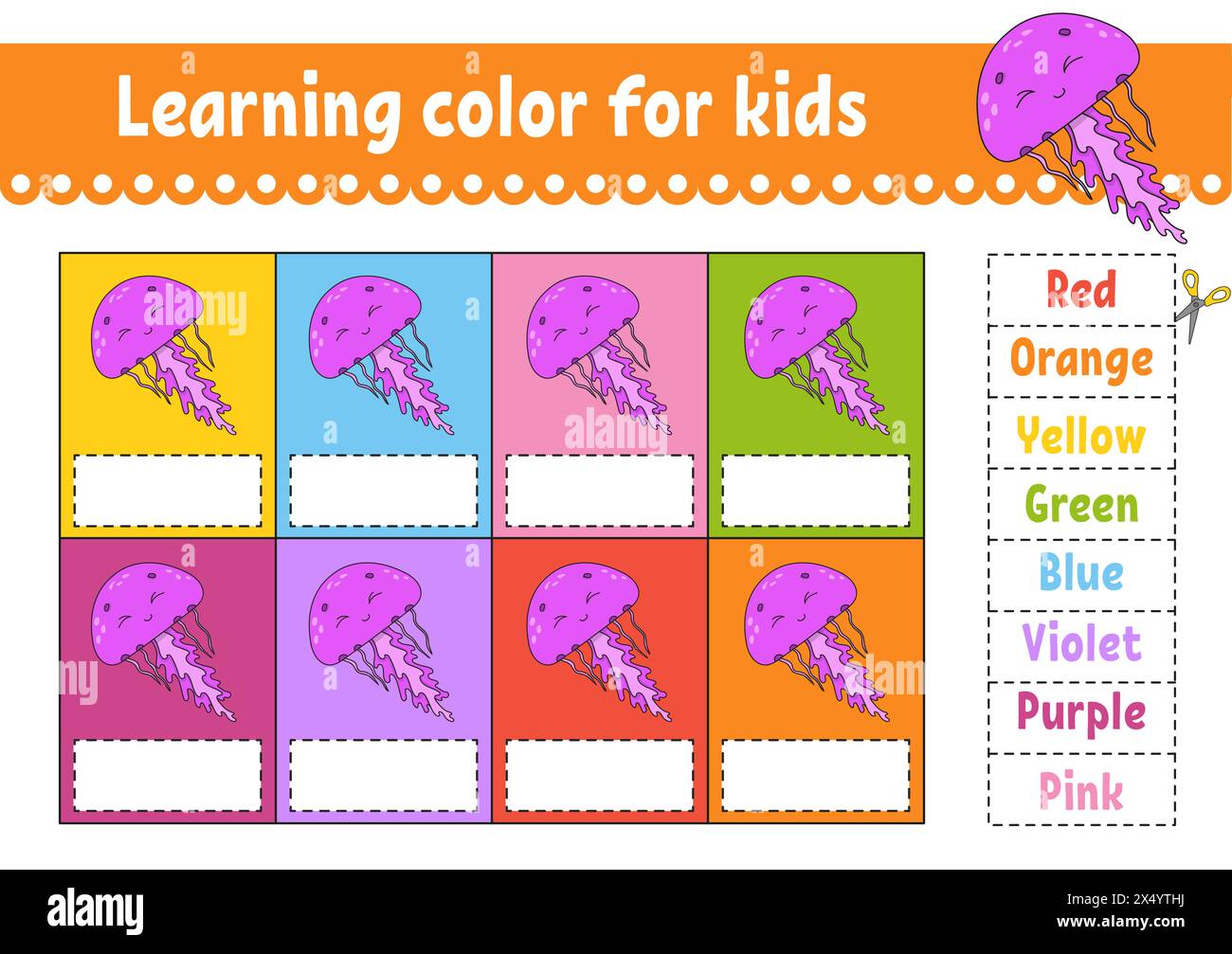 Learning color for kids. Education developing worksheet. Activity page ...