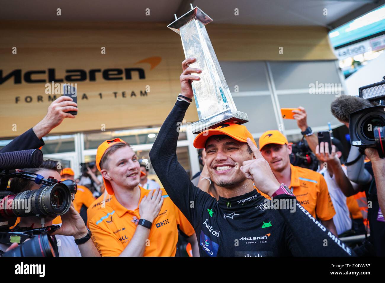 NORRIS Lando (gbr), McLaren F1 Team MCL38, portrait first win celebration during the Formula 1 ...
