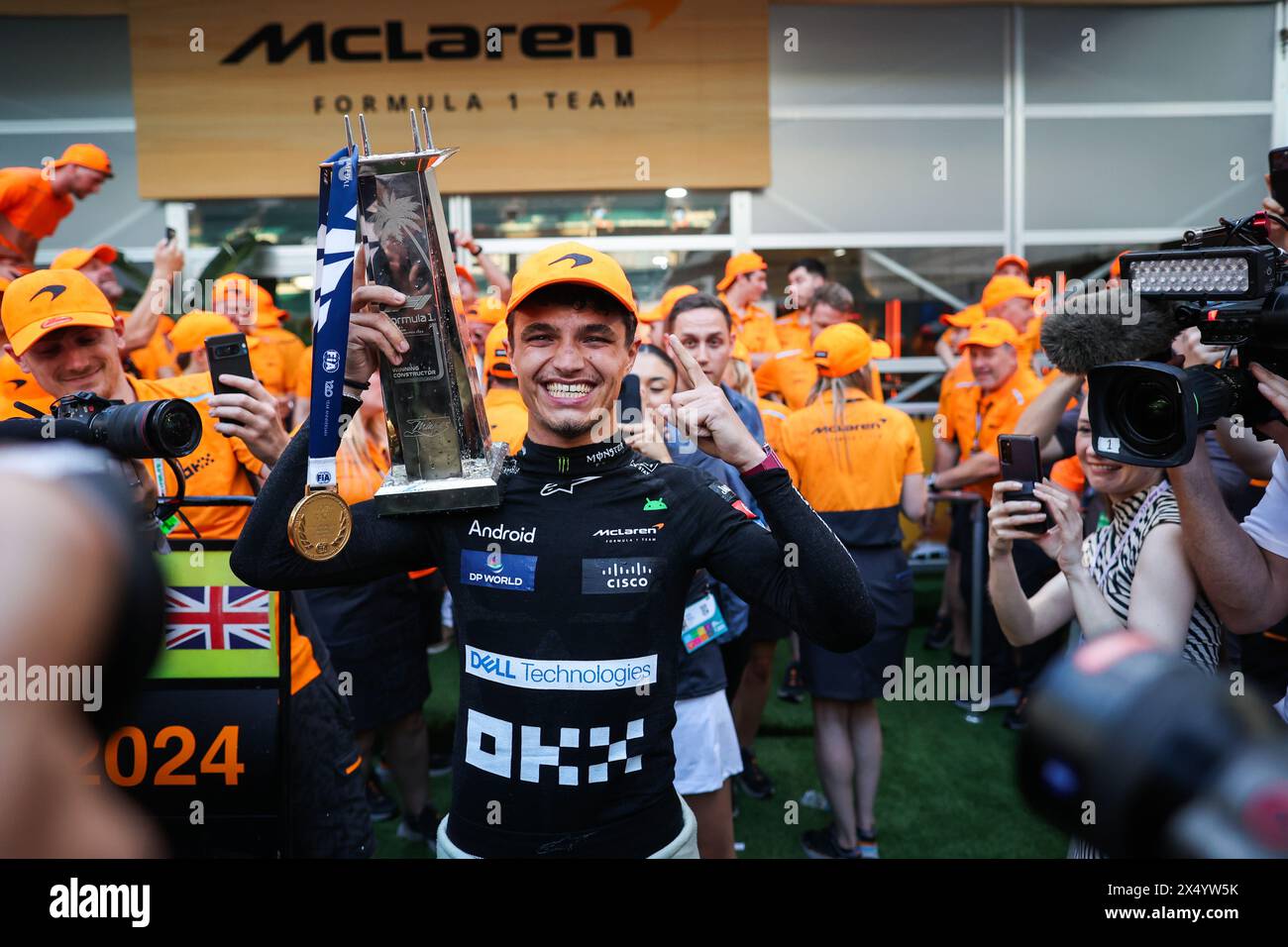 NORRIS Lando (gbr), McLaren F1 Team MCL38, portrait first win celebration during the Formula 1 ...