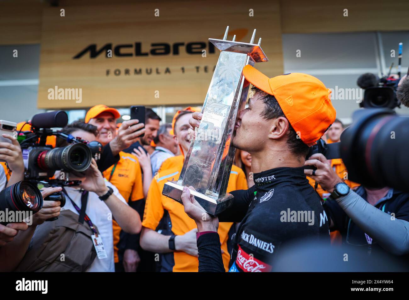 NORRIS Lando (gbr), McLaren F1 Team MCL38, portrait first win celebration during the Formula 1 ...