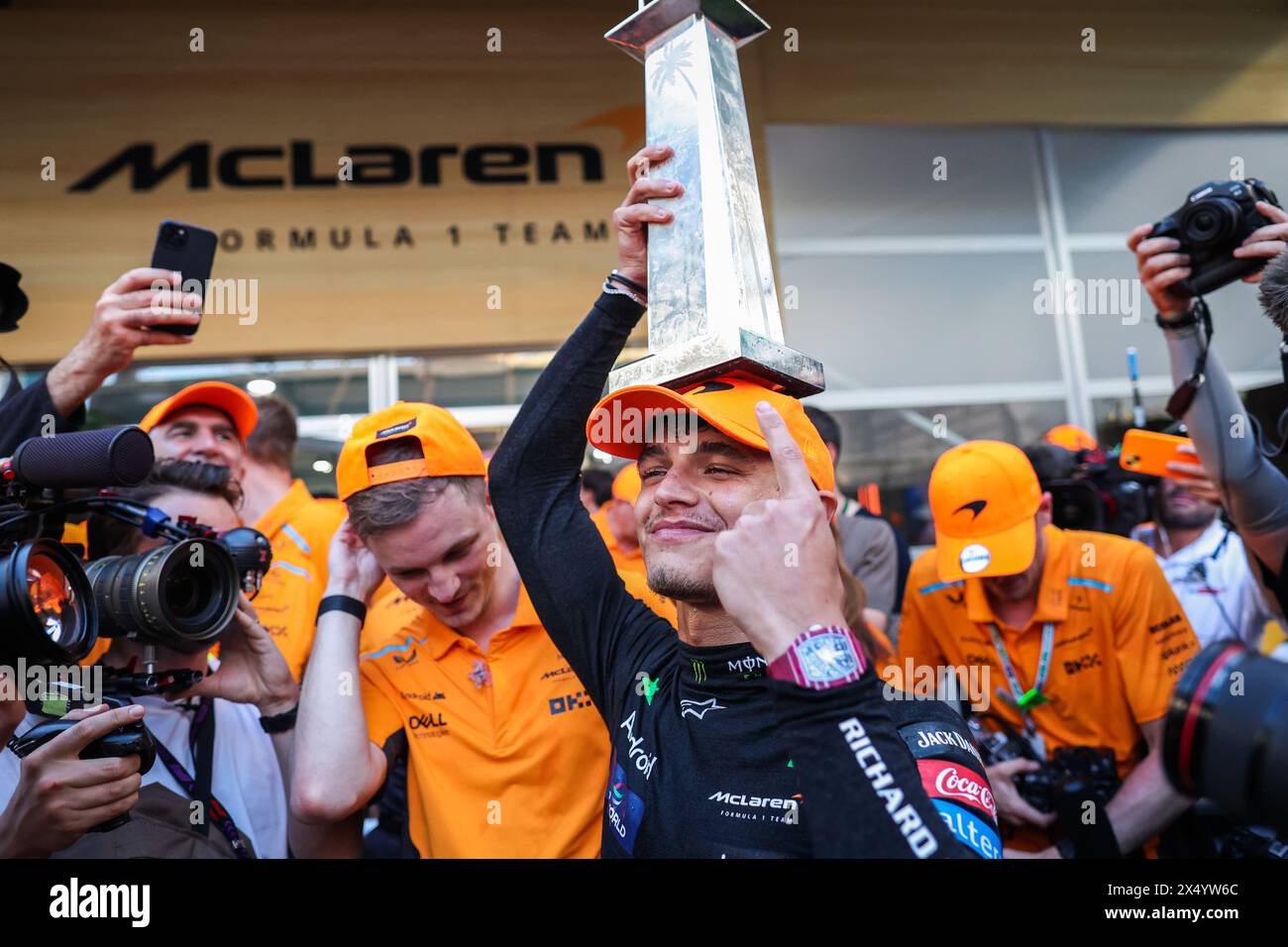 NORRIS Lando (gbr), McLaren F1 Team MCL38, portrait first win celebration during the Formula 1 ...