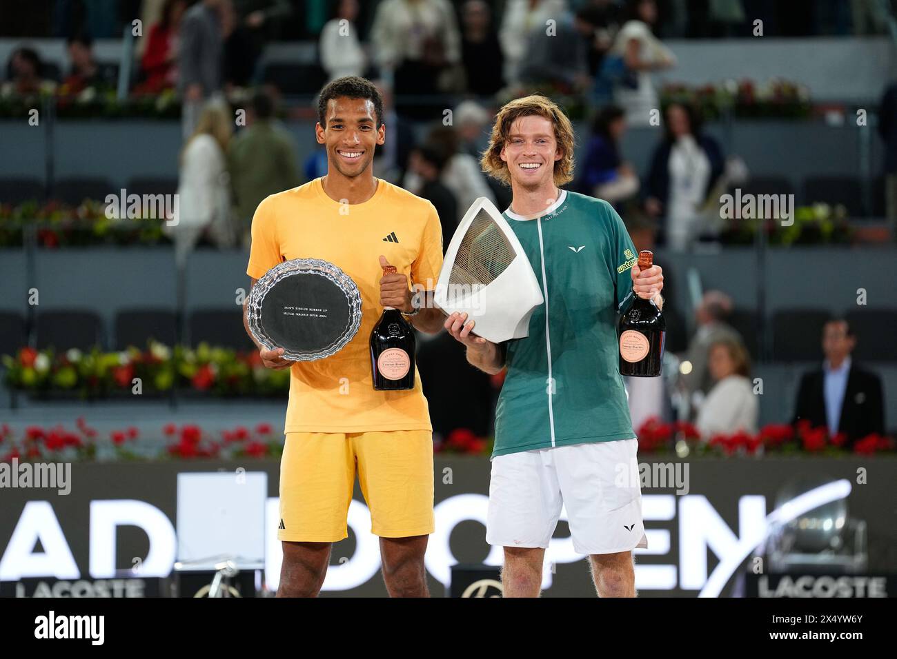 Andrey Rublev of Russia (Winner) and Felix Auger-Aliassime of Canada (Runner-up) with the ...