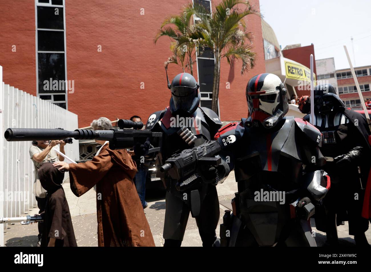 Darth vader and stormtroopers attending the star wars hi-res stock ...