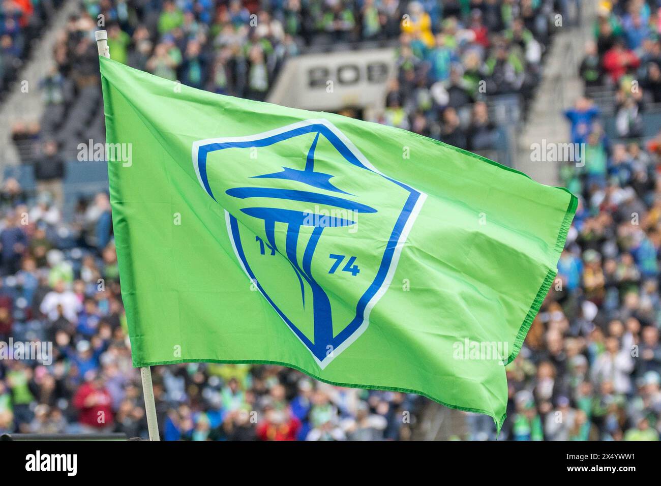 Seattle, Washington, USA. 5th May, 2024. Ceremonial Sounders FLAG is ...