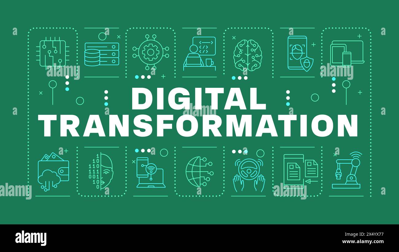 Digital transformation green word concept Stock Vector Image & Art - Alamy