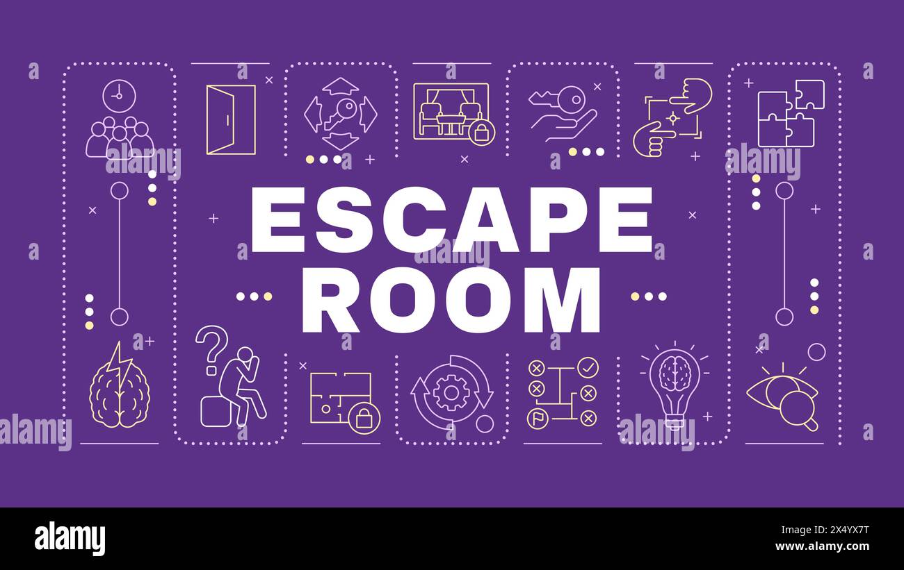 Escape room purple word concept Stock Vector Image & Art - Alamy