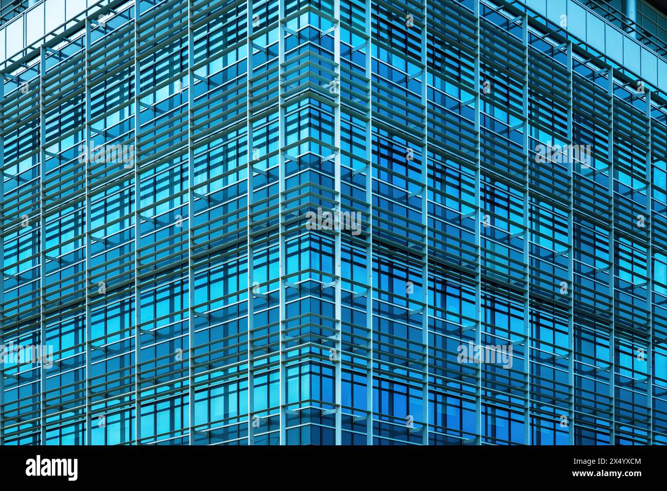 Modern building facade detail made of metal and glass, architecture and ...