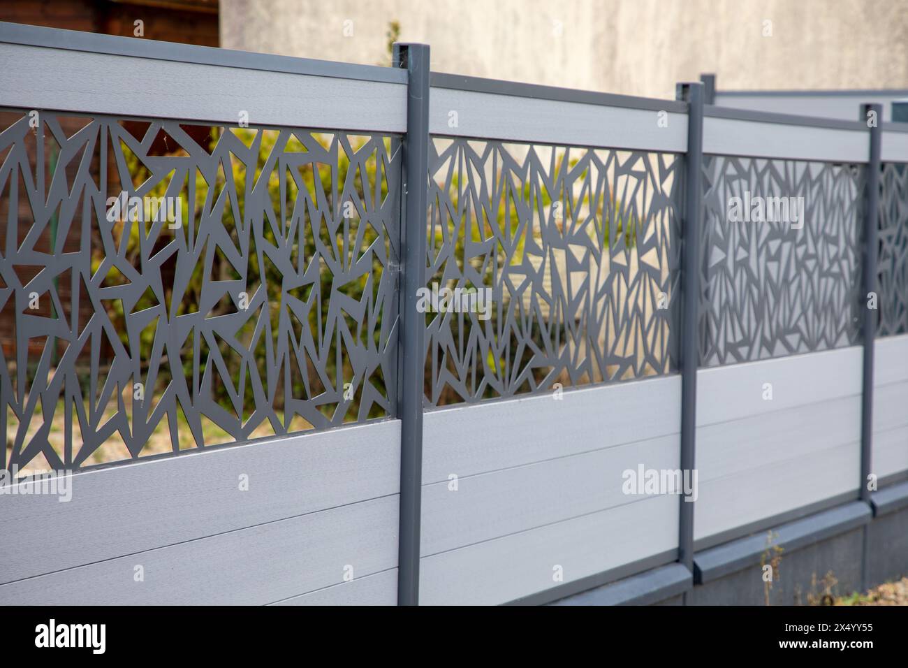wall design fence grey aluminium modern barrier gray protect view ...