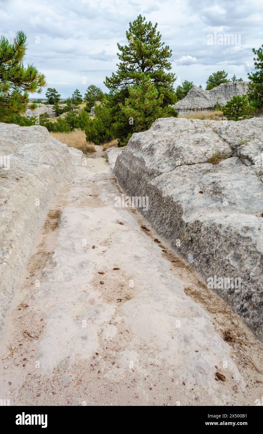 Oregon Trail Ruts State Historic Site in Guernsey, Wyoming, USA Stock ...
