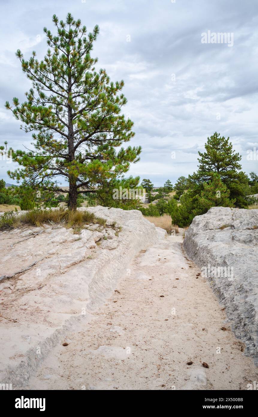 Oregon Trail Ruts State Historic Site in Guernsey, Wyoming, USA Stock ...